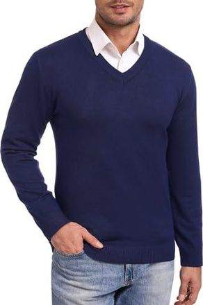 iClosam Pull Homme Hiver Chaud Pull Homme Col V Hiver Pullover à Manches Longues Tricoté en Maille Classique