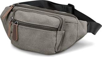 Trendhim Sac banane pour homme | Sac banane en toile avec d&eacute;tails en cuir et sangle r&eacute;glable | 26 &times; 16,5 &times; 10 cm | Design danois | Accessoire d&eacute;contract&eacute; au qu