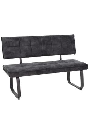 CARRYHOME Sitzbank, Anthrazit, Textil, 140x93x62 cm, Typenauswahl, mit Rückenlehne, Esszimmer, Bänke, Sitzbänke