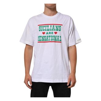 Dolce & Gabbana Kurz&auml;rmeliges T-Shirt mit Rundhalsausschnitt - - Tops - Herren - Wei&szlig; - XL