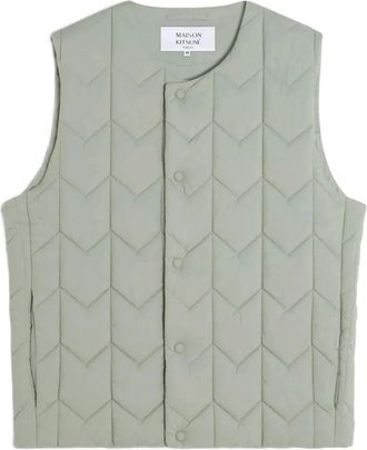 Maison Kitsun&eacute; Homme, Vestes, Gris, Taille: L Quilted Vest