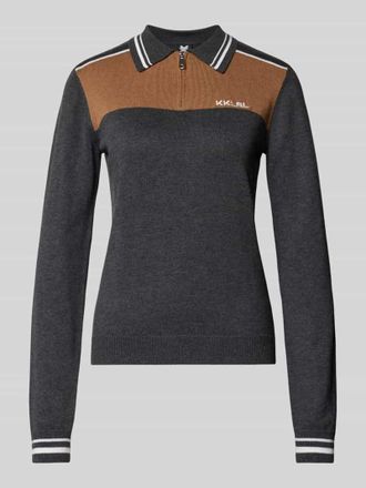 Karo Kauer Slim Fit Strickpullover aus Viskose-Mix mit Kaschmir-Anteil