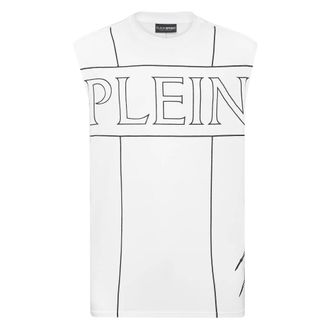 Plein Sport Homme, Tops, Blanc, Taille: 2XL Hauts sans manches