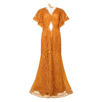 Alberta Ferretti Elegantes langes Kleid - - Dresses - Damen - Orange - L