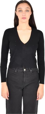 Pennyblack Femme, Pulls, Noir, Taille: 40 FR Cardigan Court Orn&eacute; de Strass