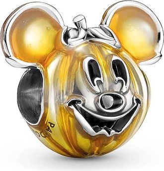 Pandora Pandora Charm Disney Mickey effet citrouille en argent sterling avec émail orange transparent