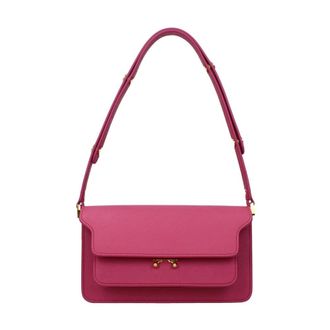 Marni Femme, Sacs, Rose, Taille: ONE Size Sac bandouli&egrave;re en cuir