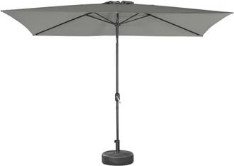 Sweeek Parasol droit rectangulaire 2x3m - Touquet - Kaki - mât central en aluminium orientable et manivelle douverture