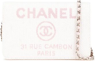 Chanel Hobo Bags - Canvas Deauville Wallet On Chain - Gr. unisize - in Gold - für Damen