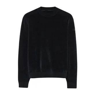 Roberto Ricci Design Samt-Rundhals-Strickpullover - - Knitwear - Herren - Blau - XL