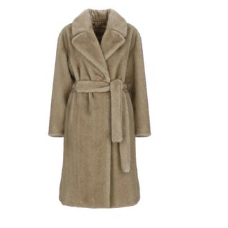 Herno Weicher Mantel aus alternativer Pelzimitat - - Coats - Damen - Beige - M