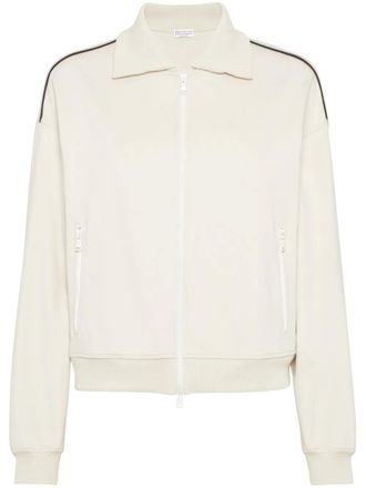 Brunello Cucinelli veste zipp&eacute;e &agrave; ornements m&eacute;talliques - Tons neutres