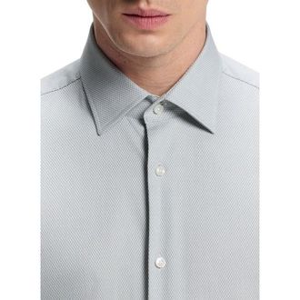 HUGO BOSS Chemise manches longues en rati&egrave;re de coton