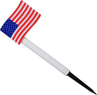 Soimiss Außenlampe Amerikanische Flagge Solareinsatz Solar Power LED- Bürgersteig Flagge Lichter Garten Akzent Licht Rasen Dekoratives Licht für Unabh?ngigkei
