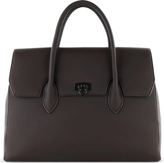 Bugatti Iria Damen Schultertasche groß aus Kunstleder, modische Handtasche L in braun