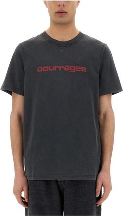 Courr&egrave;ges Homme, Tops, Noir, Taille: XL AC Printed Stone T-Shirt