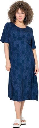 Ulla Popken Damen große Größen Übergrößen Plus Size Jerseykleid mit tonigem Kachel Print