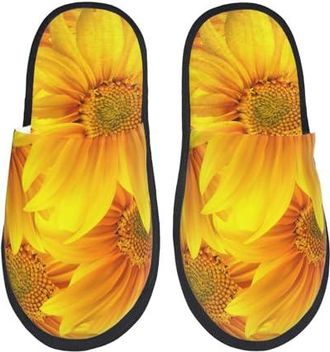 Generic Tournesols 3D Homme Femme Chaussures De Maison Doux Pantoufles Peluche Chaussons Pour Hiver Automne Maison M