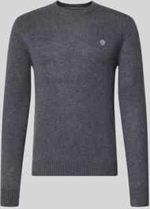 Mc Neal Slim Fit Strickpullover aus reiner Wolle mit Label-Stitching