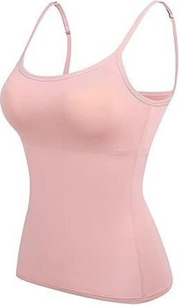 Generic D&eacute;bardeur en coton pour femme avec &eacute;tag&egrave;re soutien-gorge - Maillot de corps large - Gilet d&eacute;t&eacute; l&eacute;ger et &eacute;l&eacute;gant - Maillot de corps spaghetti - Coupe a