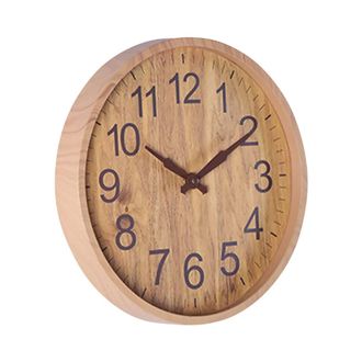 Soimiss Wanduhr Imitation Holzoptik Schlichte Wohnzimmer Uhr Geräuschloses Quarzuhrwerk Batterie Batteriebetrieb Geeignet Für Büro Schlafzimmer Dekoration