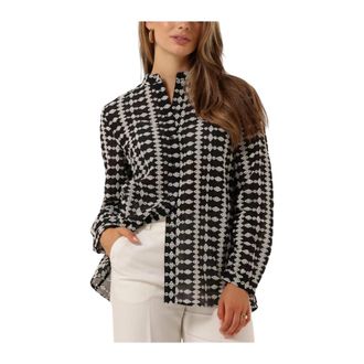 Modstr&ouml;m Schwarzes besticktes Hemd - - Blouses & Shirts - Damen - Schwarzk - S