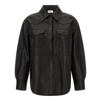 P.A.R.O.S.H. Maciock Lederhemd - - Blouses & Shirts - Damen - Schwarzk - XS