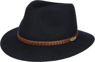 Lierys Chapeau Casual Light Traveller Homme - Made in Italy en Laine de Feutre pour avec Bandeau Cuir Hiver Automne-Hiver - 57 cm Bleu Fonce