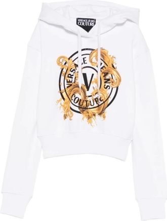 Versace Jeans Couture Femme, Sweatshirts et sweats &agrave; capuche, Blanc, Taille: 42 FR Versace Jeans Couture Sweaters