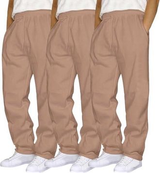 Generic Lot de 3 Baggy Jogging Homme Large Sport Sweatpants Y2k D&eacute;tente Travail Ample Pantalon Grande Taille Mens Mode Dint&eacute;rieur Taille Elastique Pantalons E