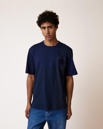 Faguo T-shirt large bleu coton upcycl&eacute;