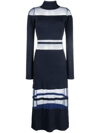Cult Gaia robe longue à col montant - Bleu