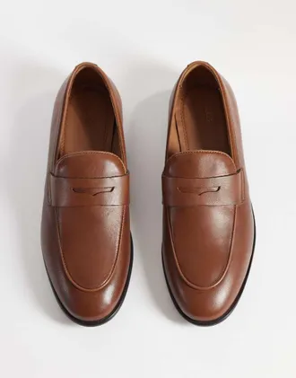 Asos schmale Pennyloafer aus hellbraunem Leder