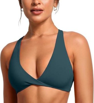 Generic Haut De Maillot De Bain Femme Push Up Sexy Hauts De Bikini R&eacute;glables Chic Classics Col en V Hauts De Maillots Bretelles avec Rembourrage Swimwear Top 