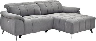 Vente-Unique Canapé dangle Droit Relax électrique en Tissu texturé Gris CELTIMO