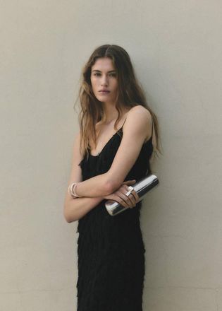 Mango Sac pochette m&eacute;tallique argent - Femme - Taille unique - MANGO