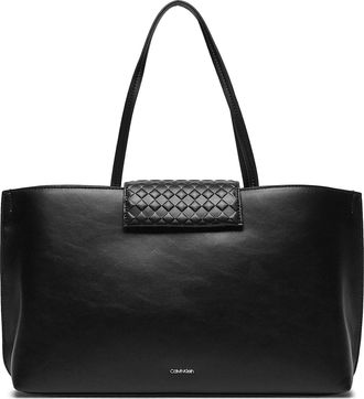 Calvin Klein Handtasche Calvin Klein Calvin Mini Quilt Medium Tote K60K611885 Schwarz
