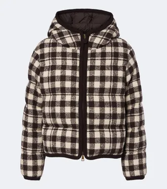 Moncler Veste doudoune en laine m&eacute;lang&eacute;e