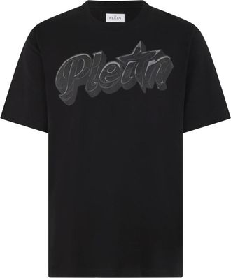 Philipp Plein Homme, Tops, Noir, Taille: 2XL T-Shirt Col Rond Puffy Gummy