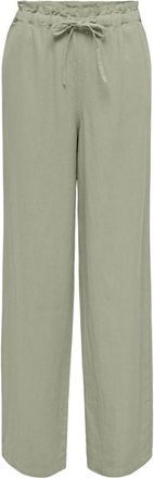 Only Damen Onlcaro Hw Pb Wide Linen Bl Pant Cc PNT, Oil Green,XS / 32L