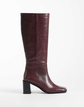 Bronx New-Corfu bottes montantes &agrave; bout carr&eacute; en bordeaux fonc&eacute;-Rouge