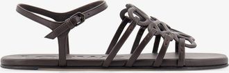 Loewe Paulas Ibiza -Petal leather sandals with Anagram logo on the front - LOEWE - gender_Woman