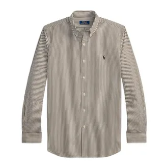 Ralph Lauren Homme, Chemises, Brun, Taille: XL Chemise ajust&eacute;e en popeline stretch ray&eacute;e
