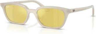 Ray-Ban Stilvolle Sonnenbrille mit gelben verspiegelten Gl&auml;sern - - Accessories - unisex - Wei&szlig; - 53 MM