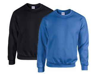 Gildan 2er Herren Sweatshirt Heavy Blend Sweat M L XL 2XL 3XL 4XL 5XL in verschiedenen Farbsets & HLKauf-Block (1x Schwarz, 1x Royal & 1x HLKauf-Block, XXL)