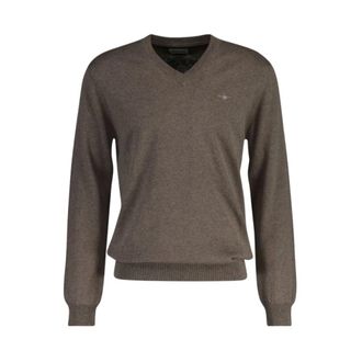 GANT Homme, Pulls, Brun, Taille: XL Pull Col V en Laine et Coton