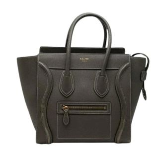 Celine Pre-owned Luggage Micro Shopper Sac &agrave; main en cuir - Femme - Pre-owned - Gris - Taille: ONE Size