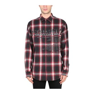 Dsquared2 Plaid Logo Print Flannel Shirt - - Shirts - Herren - Mehrfarbig - L