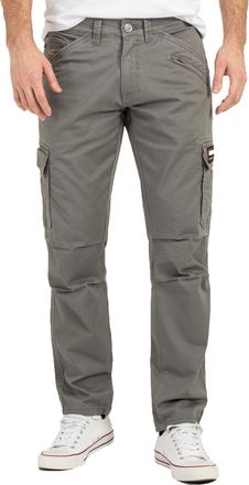 Rock Creek Herren Hose Stretch Cargo Basic Sommer Hose Regular Fit Lange Hose Stoff Hose Sommerhose M&auml;nnerhose H-398 Grau W44 L34