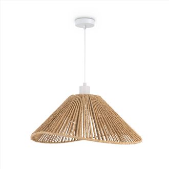 Paco Home LED Pendellampe Wohnzimmer Pendelleuchte Esszimmer Hängeleuchte Küche Lampenschirm Papier Deko Boho Style E27, Farbe:Weiß, Leuchtenart/Farbe:Typ 2